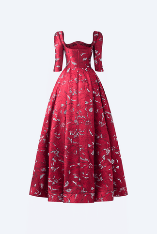 Long Sleeve Curved Neckline Full Dress – GOOD GIRL REBEL