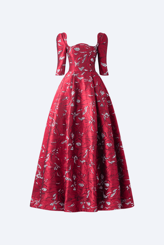 Long Sleeve Curved Neckline Full Dress – GOOD GIRL REBEL