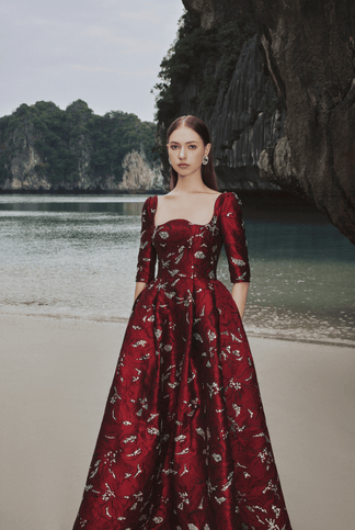 Long Sleeve Curved Neckline Full Dress – GOOD GIRL REBEL