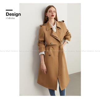 Fall Autumn Classic Khaki Paneled Double Breasted Trench Coat - Kochi ...