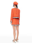 Limited Edition Orange Thick Tweed short Coat jacket blazer - Ioue ...