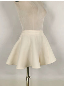 Milky beige sophisticated elegant Round Neck short cropped Coat + Shor ...