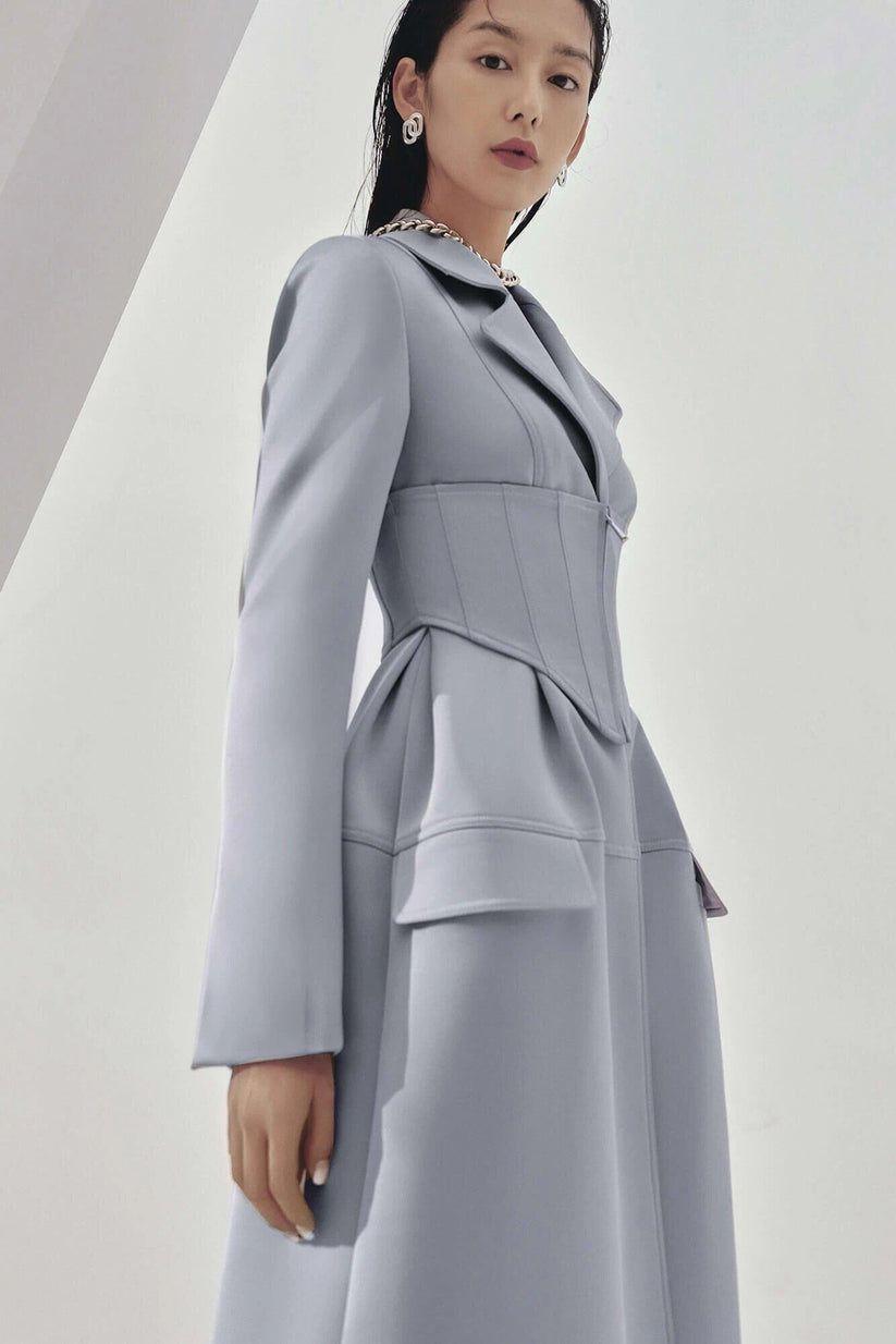 Designer tailored structured suit trench coat suit dress - Lap – GOOD ...