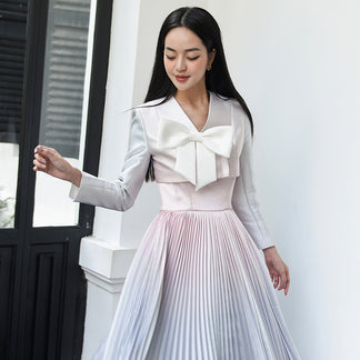 Early Spring 2023 new gradient long-sleeved jacket + tube top dress- C ...