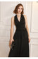 Luxurious blend of silk a hanging neckline, and sleeveless V-neck dres ...