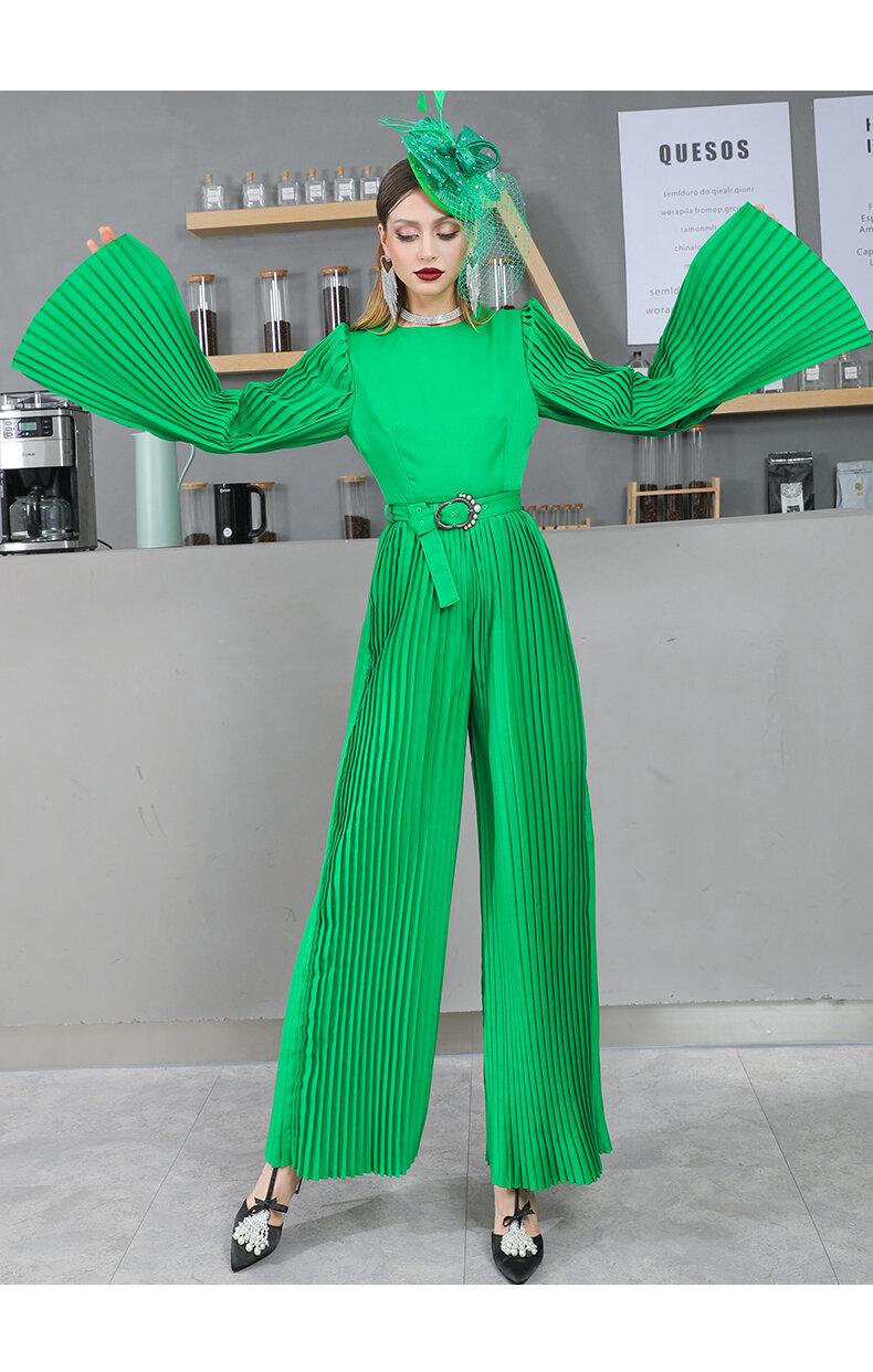 Full Body Fold Slim Fit Scalloped Sleeve Jumpsuit Party Feast- Fila ...