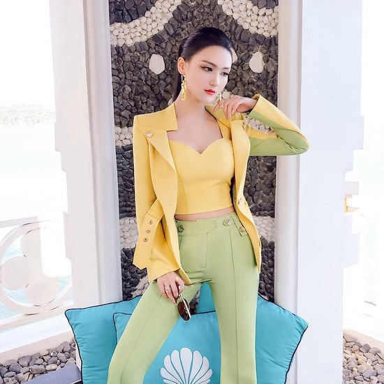 VJE women's spring sexy inner vest trousers micro-flared trouser two-p ...