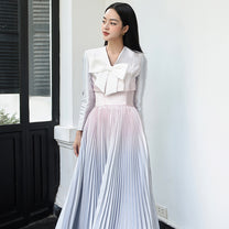 Early Spring 2023 new gradient long-sleeved jacket + tube top dress- C ...