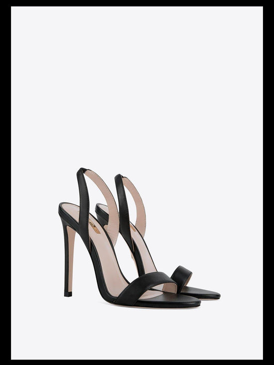 Black elegant back strap open toe high heel stiletto sandals - Kina ...