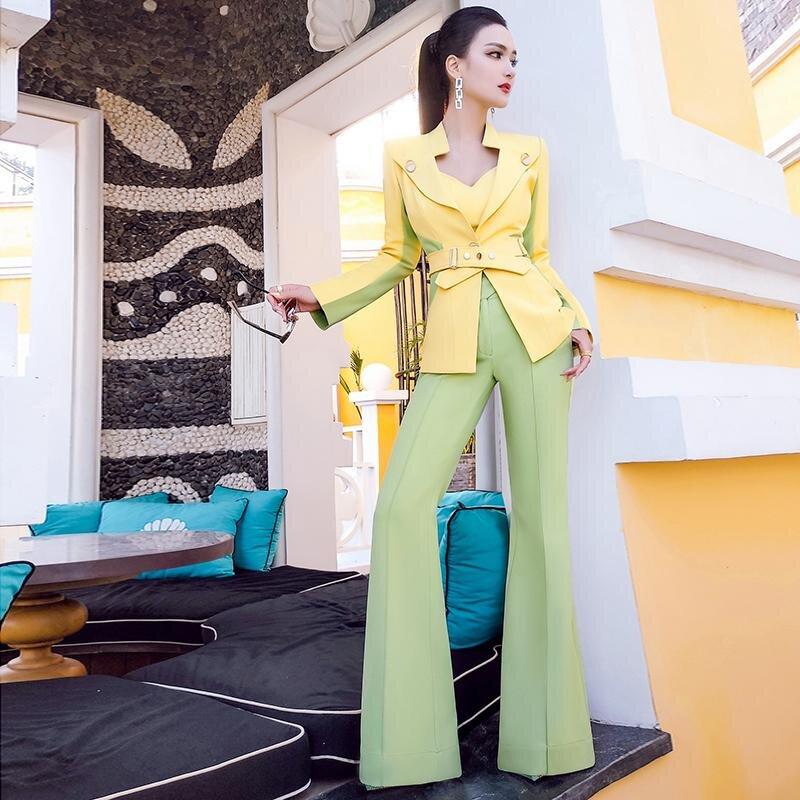 VJE women's spring sexy inner vest trousers micro-flared trouser two-p ...