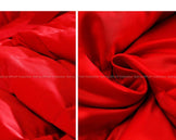 Long red Down coat winter red waist and big swing design pleated coat ...