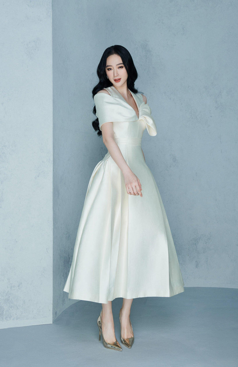 Asymmetric Bow Midi Dress-Alice – GOOD GIRL REBEL