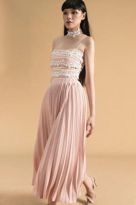High end embroidered pleated dress- Hani – GOOD GIRL REBEL